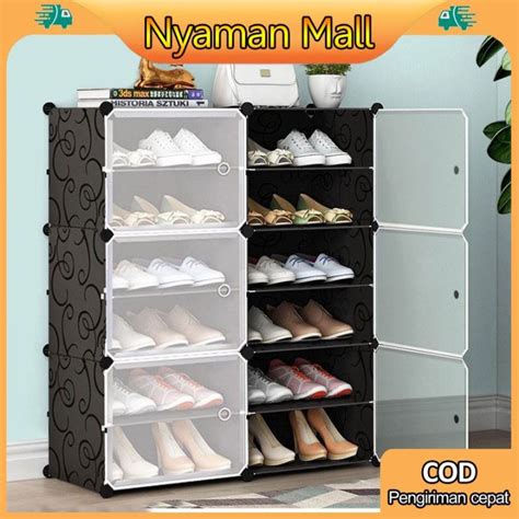 Rak Sepatu Anti Rak Sepatu Portable Sendal Tebal Tertutup Anti Debu