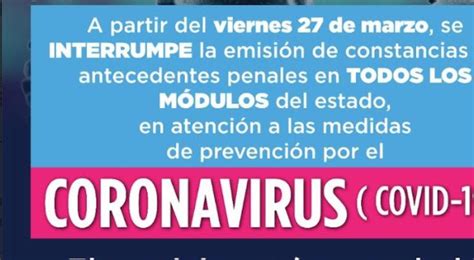 Suspenden expedición de constancias de antecedentes penales