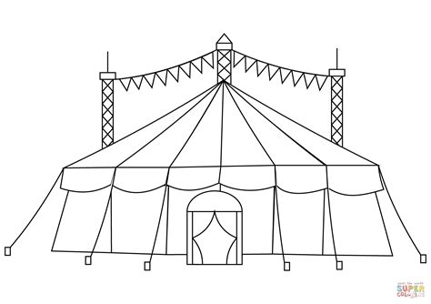 Dibujo De Tienda De Circo Para Colorear Dibujos Para Colorear