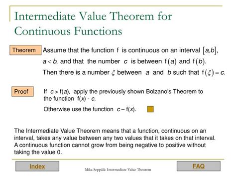 ppt 4 1 intermediate value theorem for continuous functions powerpoint presentation id 6103193