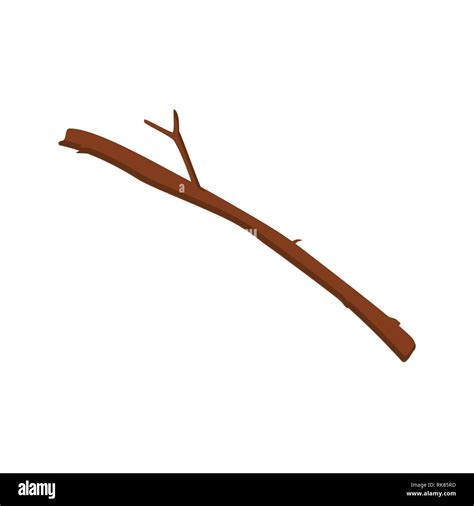 Vector Illustration Tree Branch Isolated On White Background Stock