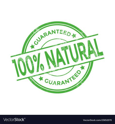Percent Natural Organic Guaranteed Stamps Vector Image