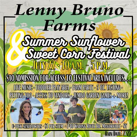 Lenny Bruno Farms Annual Sunflower Sweet Corn Festival James Lane