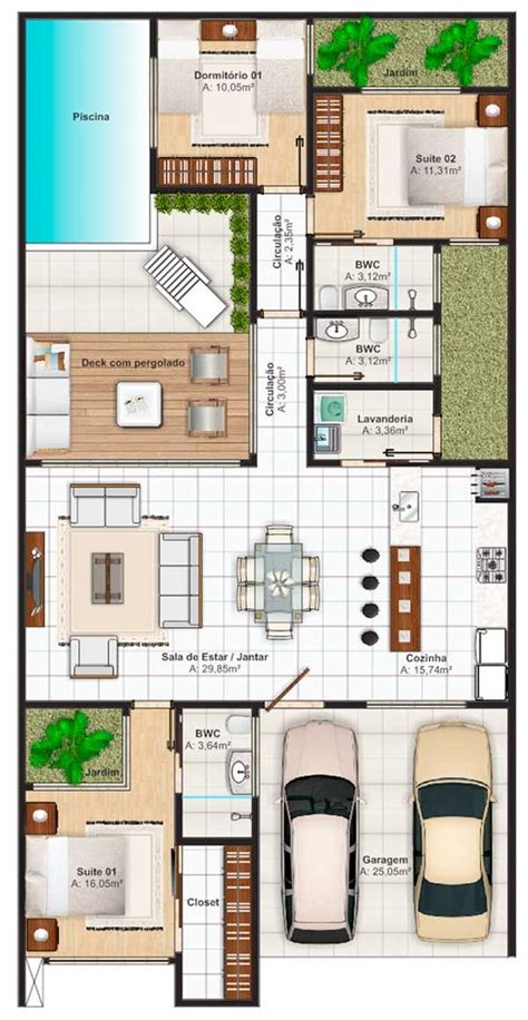 Plantas de Casas Projeto e 100 Modelos Grátis Para Você