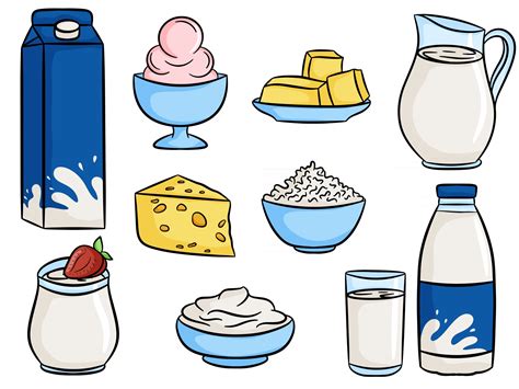 Milk And Dairy Products Food Set 2503674 Vector Art At Vecteezy