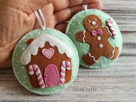 Felt Gingerbread Man Christmas Ornament For Christmas Decor Etsy