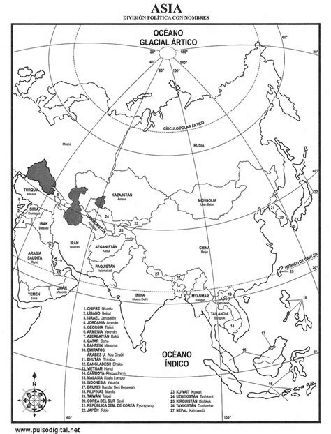 Pulso Digital Mapa De Asia Divisi N Pol Tica Con Nombres
