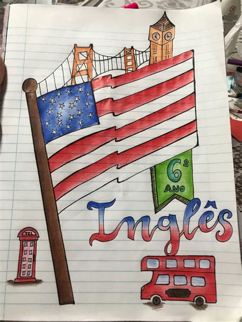 Lettering Inglês abertura de caderno Desenho ingles Trabalho de