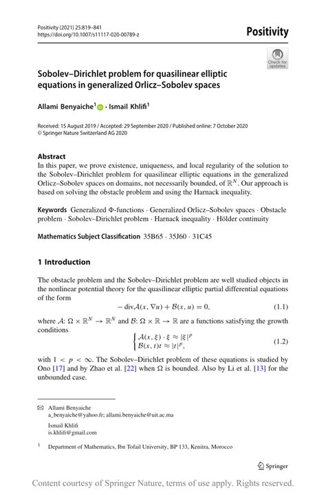 sobolev dirichlet problem for quasilinear elliptic equations in generalized orlicz sobolev