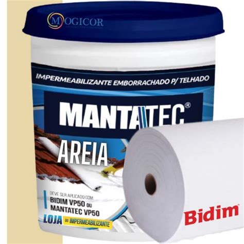 Kit 15m2 Bidim VP50 1 Manta Líquida 18kg Mantatec Cores Areia