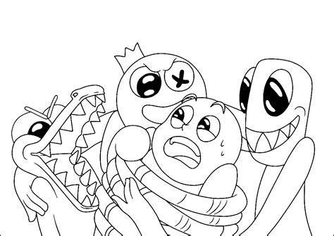 Personagens divertidas dos Amigos do Arco Íris para colorir Páginas
