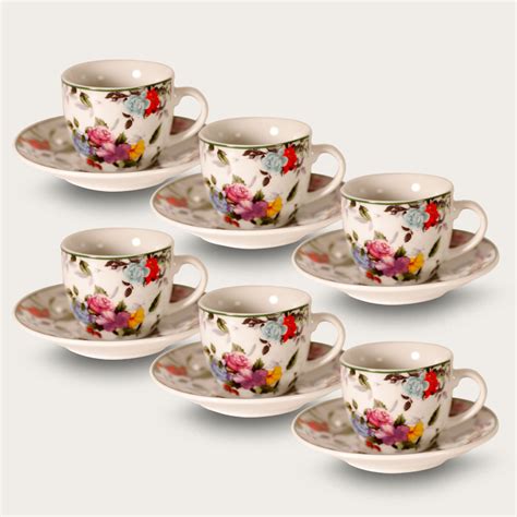 Set 6 Tazze Da Caffè Asturias Con Piattino Arca Italy