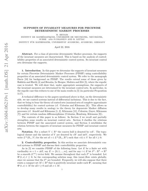pdf supports of invariant measures for piecewise deterministic markov processes