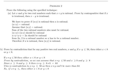 Solved Problem Prove The Following Using The Specified Chegg