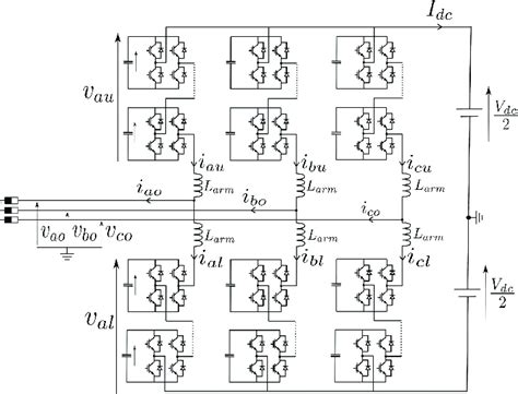 circuit schematic of a modular multilevel converter with a balanced download scientific diagram