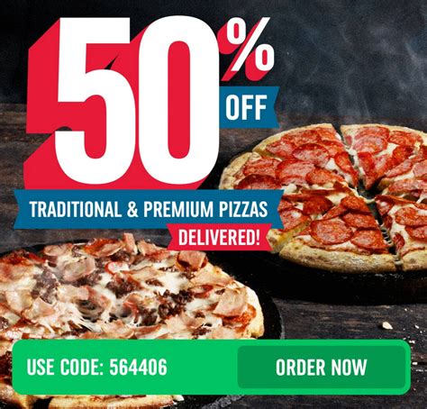 DEAL Domino S 50 Off Traditional Premium Pizzas Delivered Via