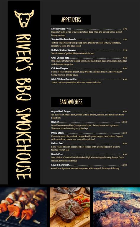 BBQ Smokehouse Menu Design Template By MustHaveMenus Grilling Menu Bbq