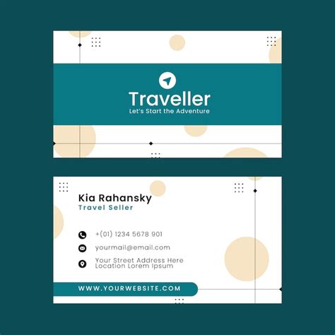 Modèle De Carte De Visite Horizontale Pour Agence De Voyage Vecteur