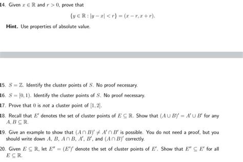 solved 14 given x∈r and r 0 prove that {y∈r ∣y−x∣