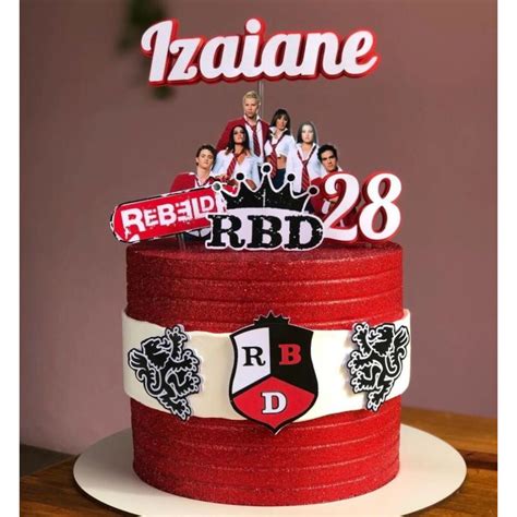 Topo De Bolo RBD Rebelde Toppe De Bolo Personalizado Nome E Idade