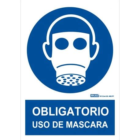 Señal Obligatorio uso de máscara Prevención de riesgos laborales