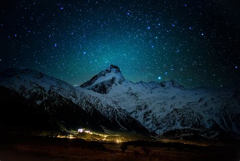 Night Village This Is Aoraki Mount Cook Village Under Th Flickr