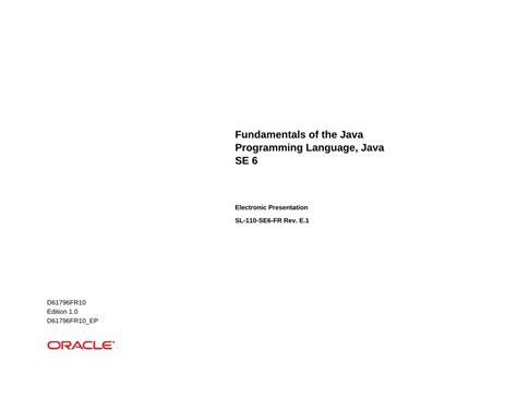 pdf fundamentals of the java programming language … of the java programming language java se