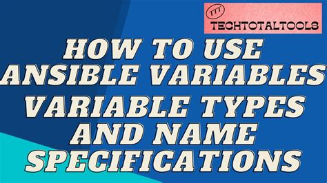 ansible playbook variables how to use ansible variables variable types and name