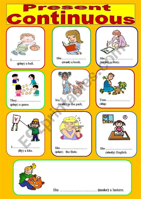 Present Continuous ESL Worksheet By Acelya Amer