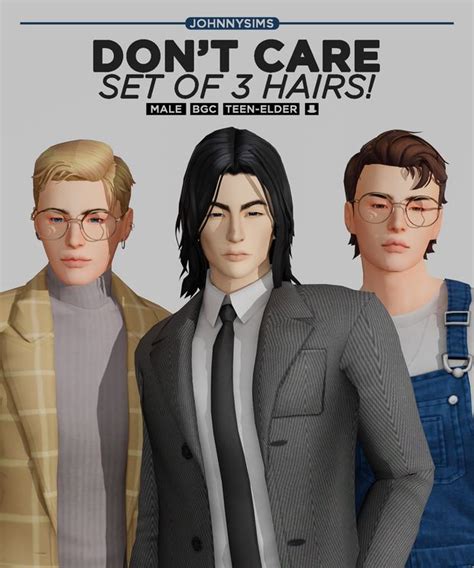 Don T Care JohnnySims Sims 4 Hair Male Sims Hair Sims 4 Characters