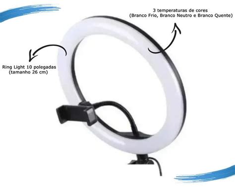 Ring Light Iluminador Anel Luz Led Cm Polegadas Trip M