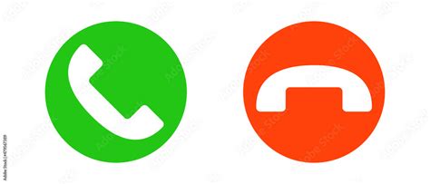 Phone Call Icon Set Accept Call And Decline Handset Button Vector