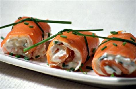 Roulés de saumon fumé au fromage frais