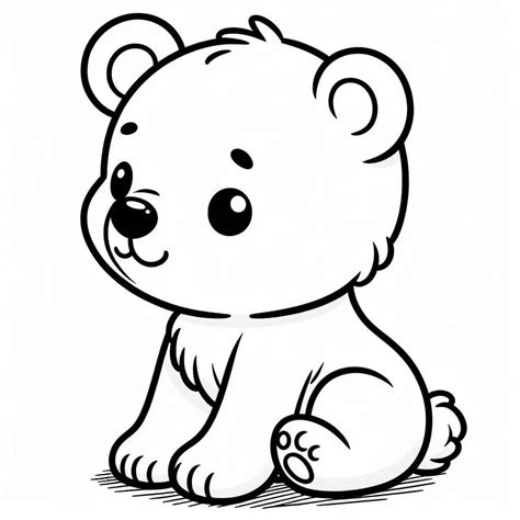 Coloriage Un Ourson Mignon télécharger et imprimer gratuit sur