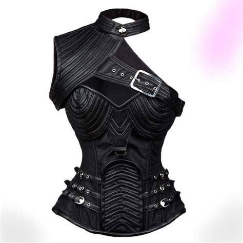 Black Armor Steampunk Corset In 2020 Gothic Outfits Black Armor