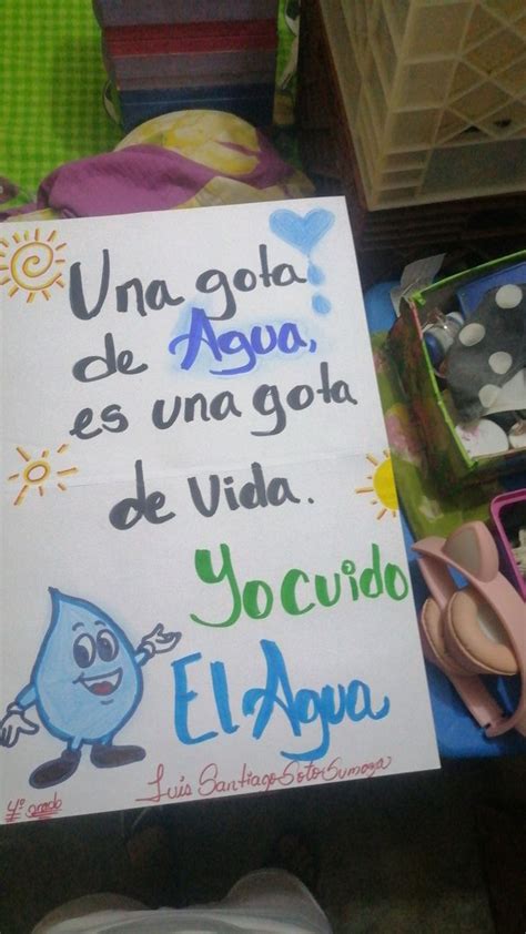 Cuidemos el Agua Cartelera del medio ambiente Manualidades del día