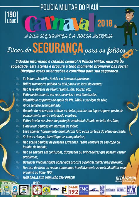 Pol Cia Militar Divulga Dicas De Seguran A Para Foli Es No Corso