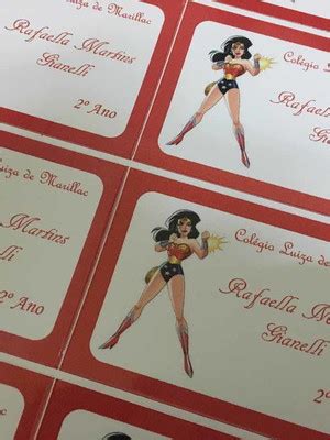 Etiquetas Escolares Personal Mulher Maravilha 91 Etiq Compre Produtos