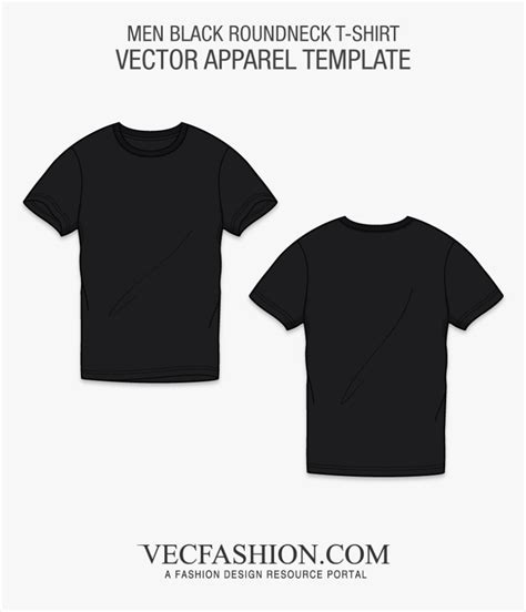 Black T Shirt Template Png Black Round Neck T Shirt Vector