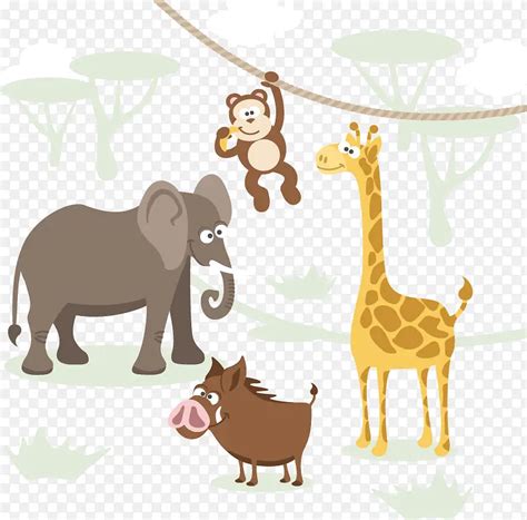 4款卡通野生动物矢量素材PNG图片素材下载 图片编号qglrdlnj 免抠素材网