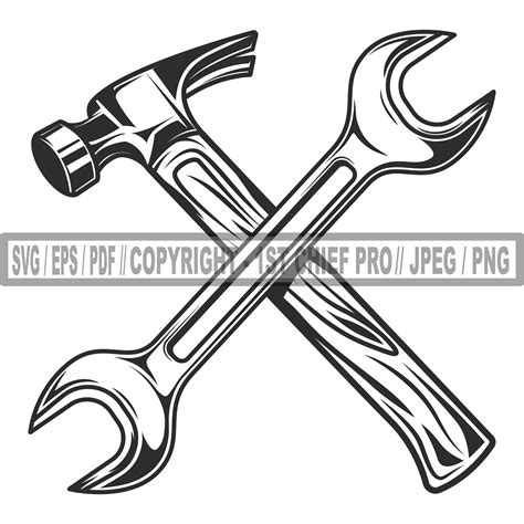 Hammer Svg And Wrench Svg Wrench Svg Hammer Svg Hammer And Wrench