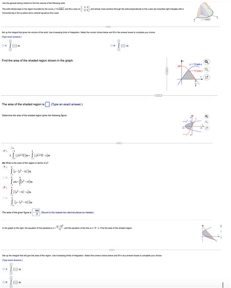 solved use the general slicing method to find the volume of