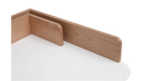 Bureau d angle scandinave bois clair chêne et blanc L90 cm TOGARY Miliboo