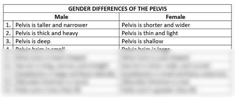 SOLUTION Difference Between Male And Female Pelvis Studypool
