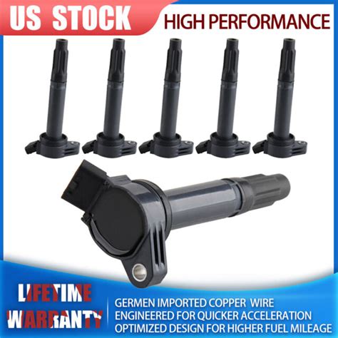 Set Of 6 Ignition Coils Pack For Toyota Avalon 3 5L V6 2005 2006 2007