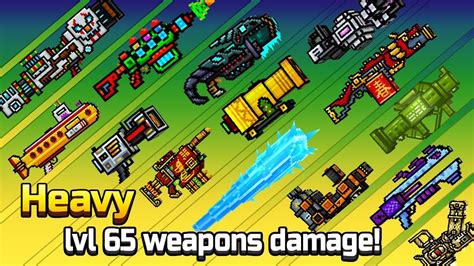 Pixel Gun 3D LvL 65 Heavy Weapons Shots Damage YouTube