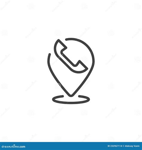 Icono De L Nea De Ubicaci N De Llamada Telef Nica Ilustraci N Del