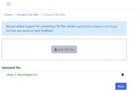 convert csv to qbo fast and accurately with docuclipper