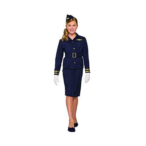 FORUM Novelties Stewardess Filles Bleu Marine Version Anglaise