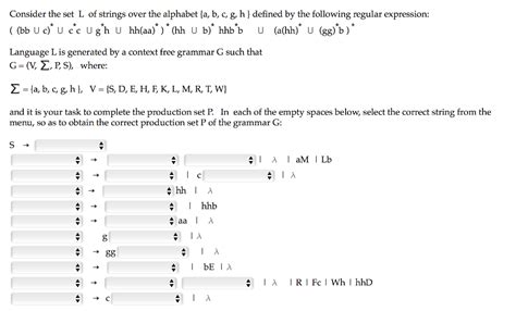 solved consider the set l of strings over the alphabet a